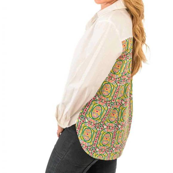 Trisha Tyler | Tops | New Trisha Tyler Print Back Blouse In Whitegreen ...